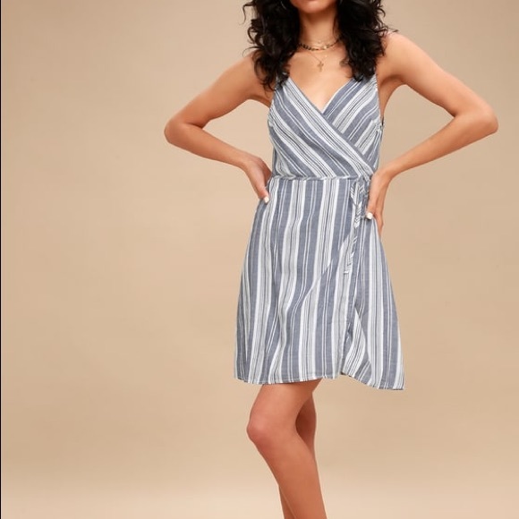 Lulus | Dresses | Lulus Striped Wrap Dress | Poshmark